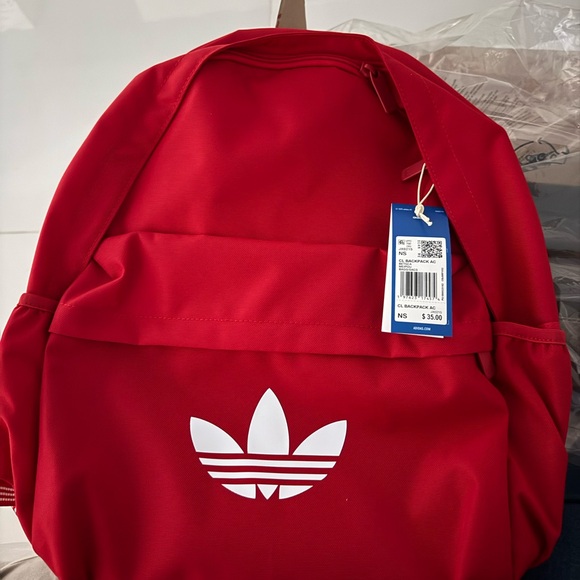 adidas | Bags | Adidas Classic Red Backpack | Poshmark